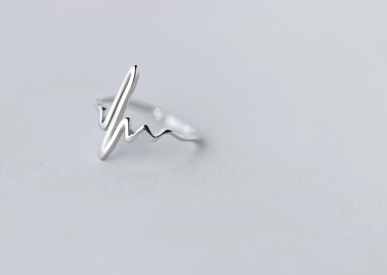 925 Sterling Silver Heartbeat Rhythm Ring – ESS6 Fashion
