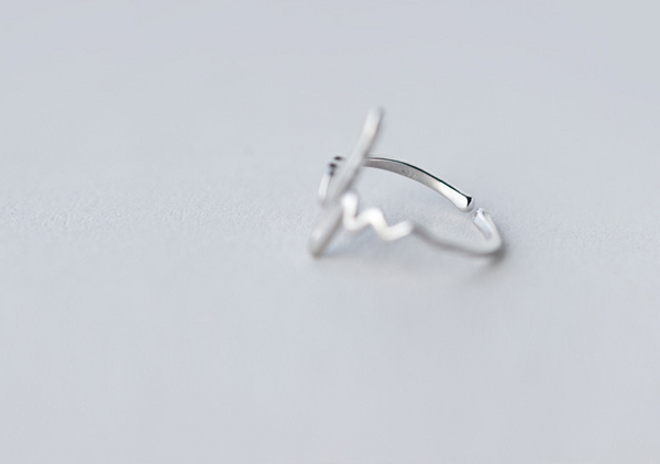 925 Sterling Silver Heartbeat Rhythm Ring – ESS6 Fashion