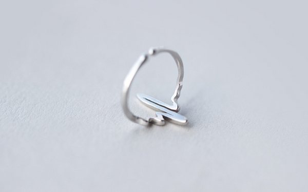 925 Sterling Silver Heartbeat Rhythm Ring – ESS6 Fashion