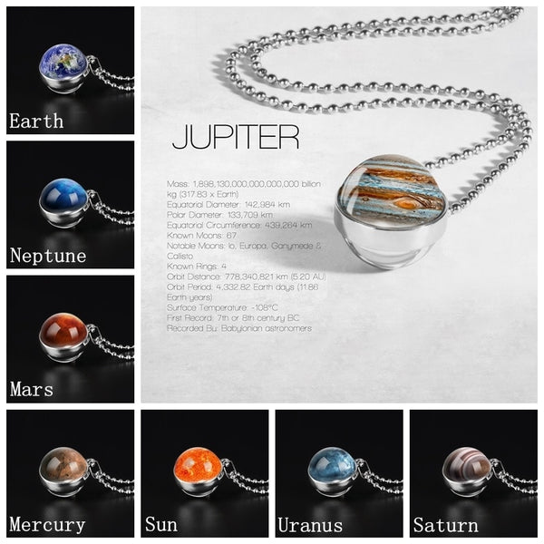 Double Sided Glass Dome Solar System Necklace – ESS6 Fashion